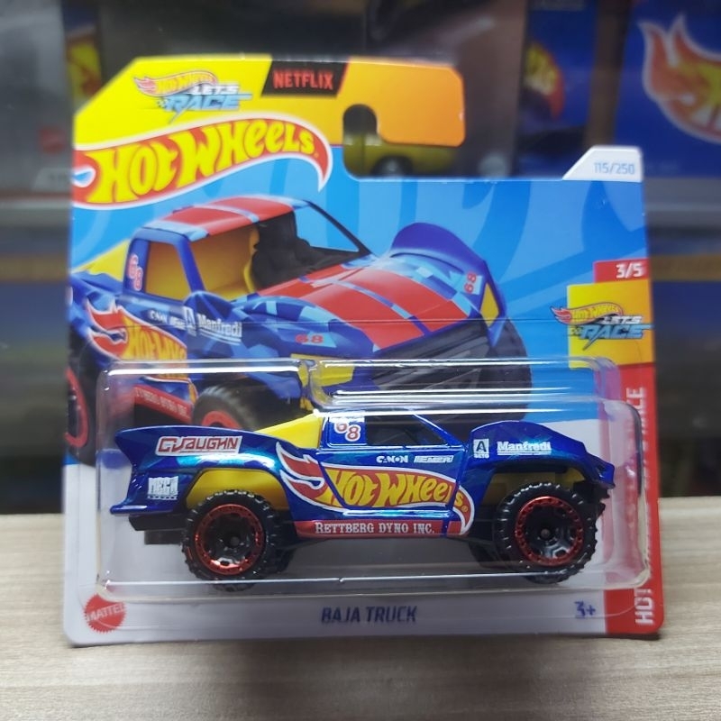 Hot WHEELS BAJA TRUCK BLUE 2024 - NETFLIX - SHORT CARD | Shopee Singapore