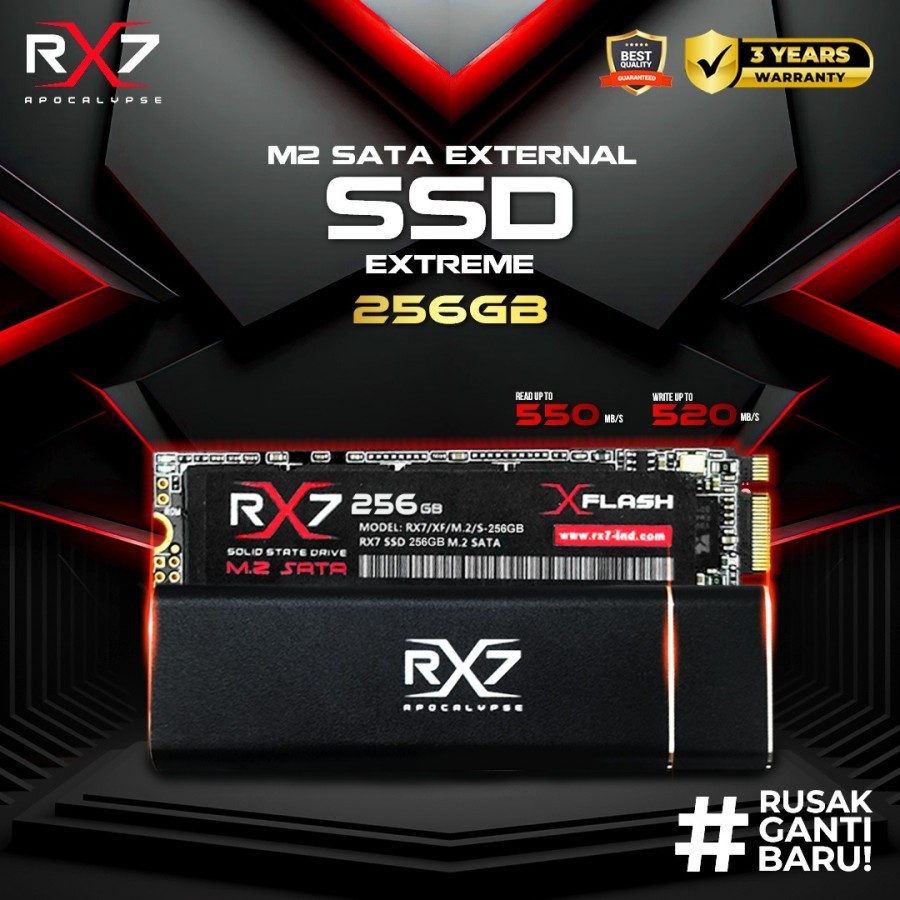 Ssd M2 SATA EXTERNAL 256GB RX7 / ENCLOSURE M2 SATA + M2 SATA 256GB RX7 ...