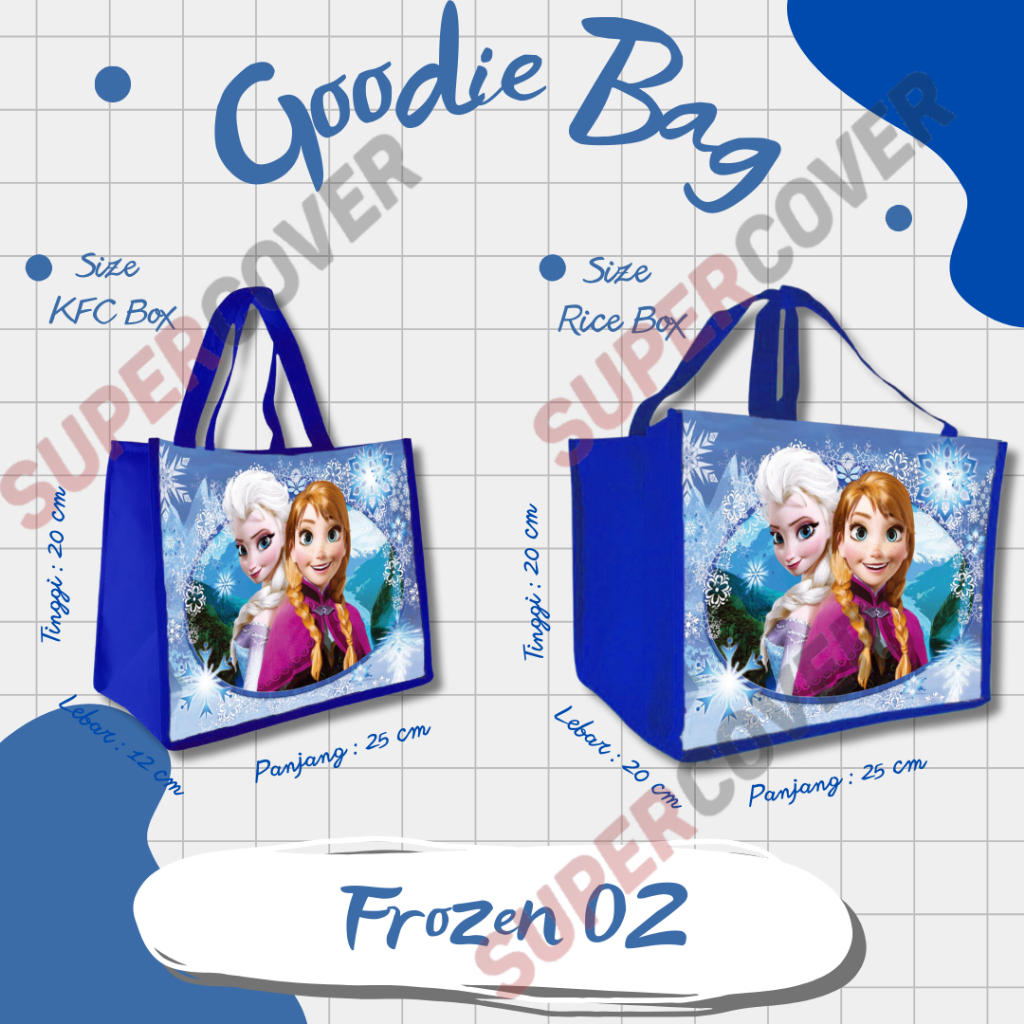 Frozen Image Goodie Bag 02 in Dark Blue, Frozen Characters Dark Blue ...