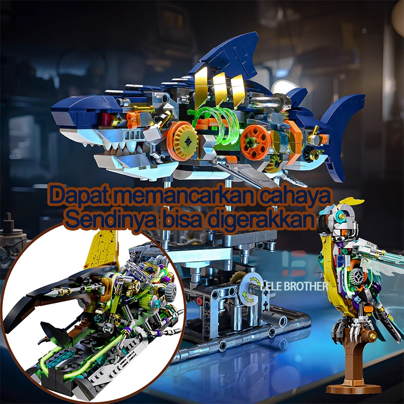 Lele BROTHER Blocks DIY Shark Bird Building Bricks Blocks Kids Toys ...