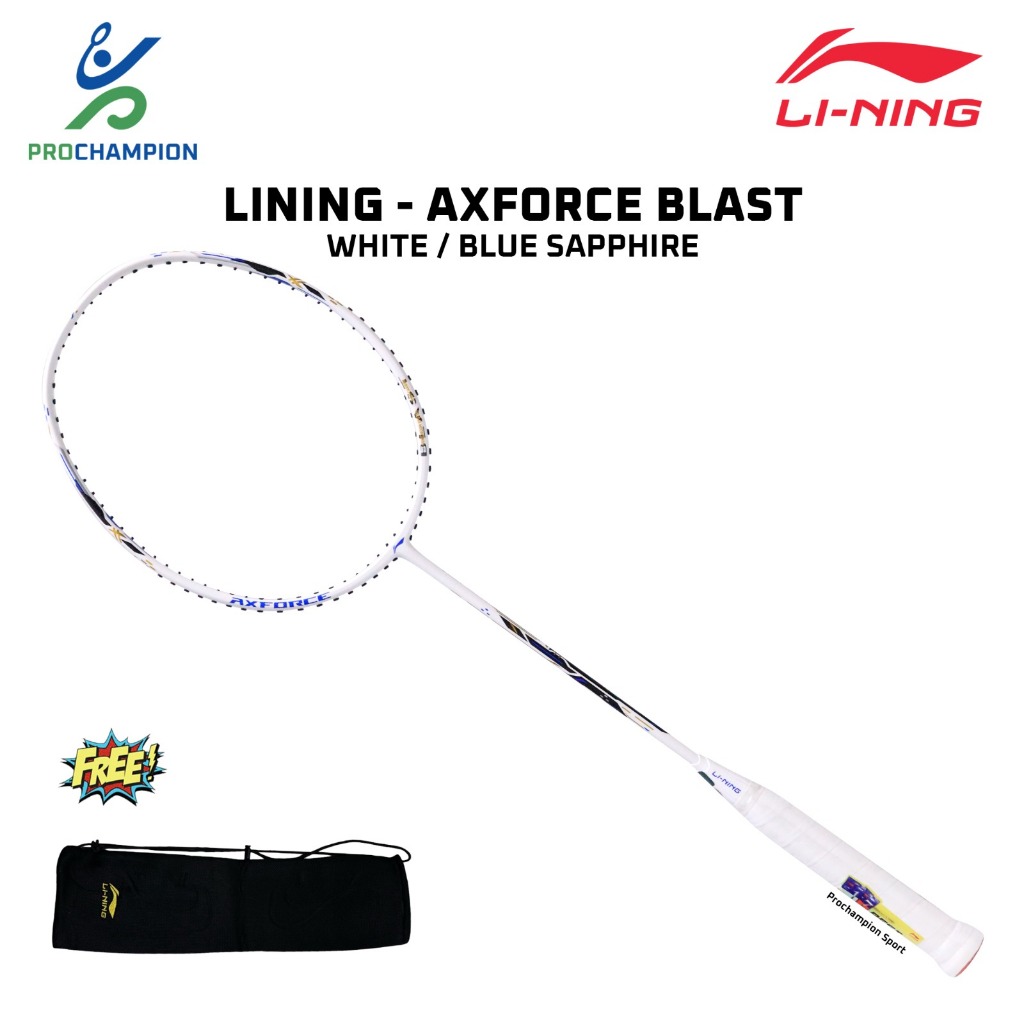 New! Badminton Racket Lining Axforce Blast Li-Ning Ax Force Blast White ...