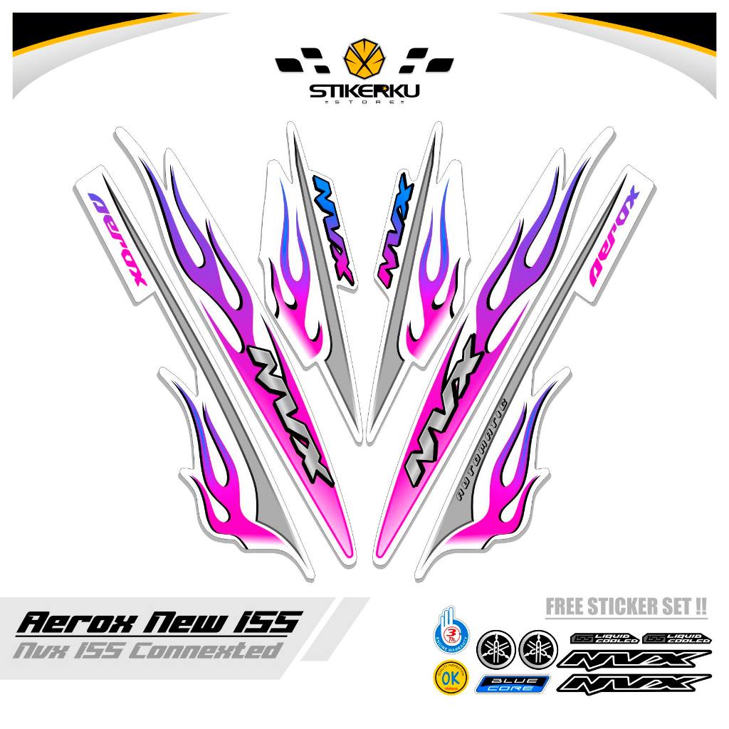 STICKER AEROX 155 NEW / MTF 43 / STRIPING AEROX CONNECTED / STICKER ...