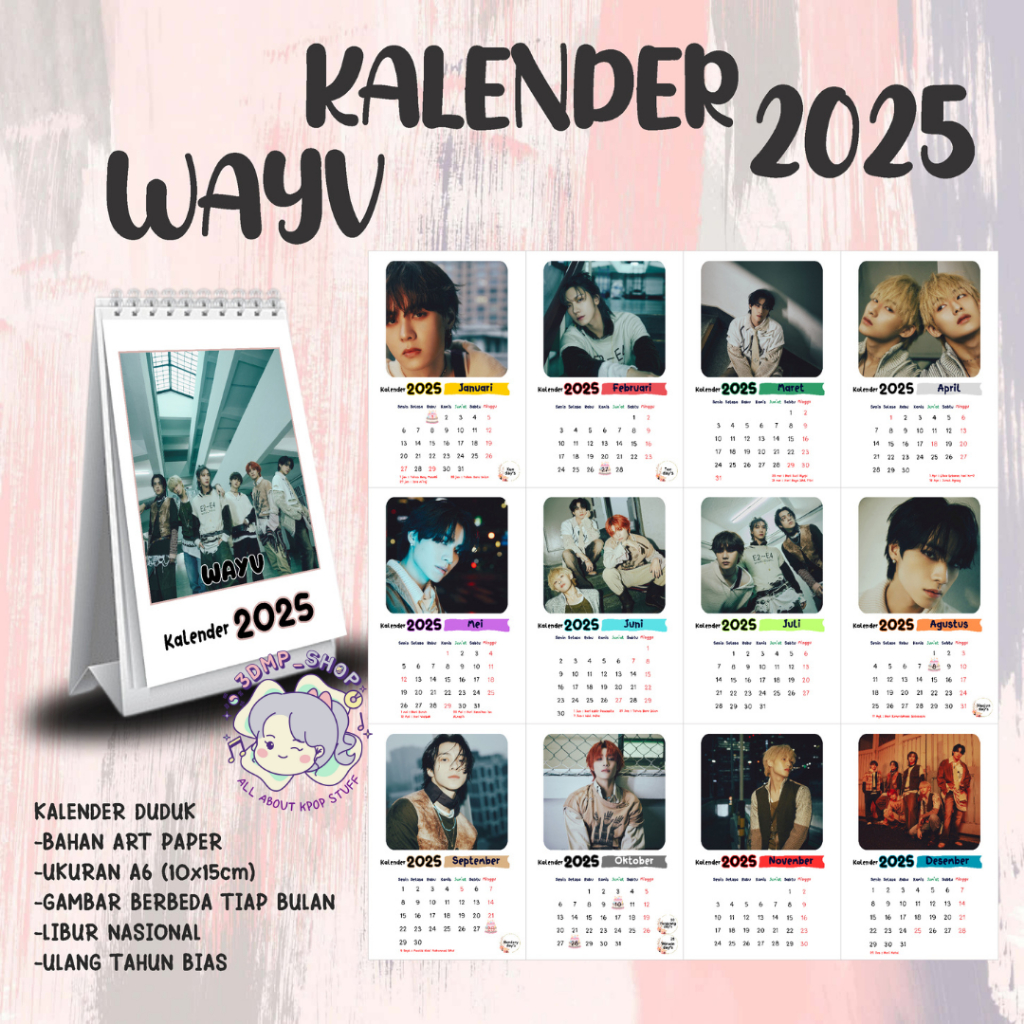 2025 sitting calendar kpop wayv way v | Shopee Singapore