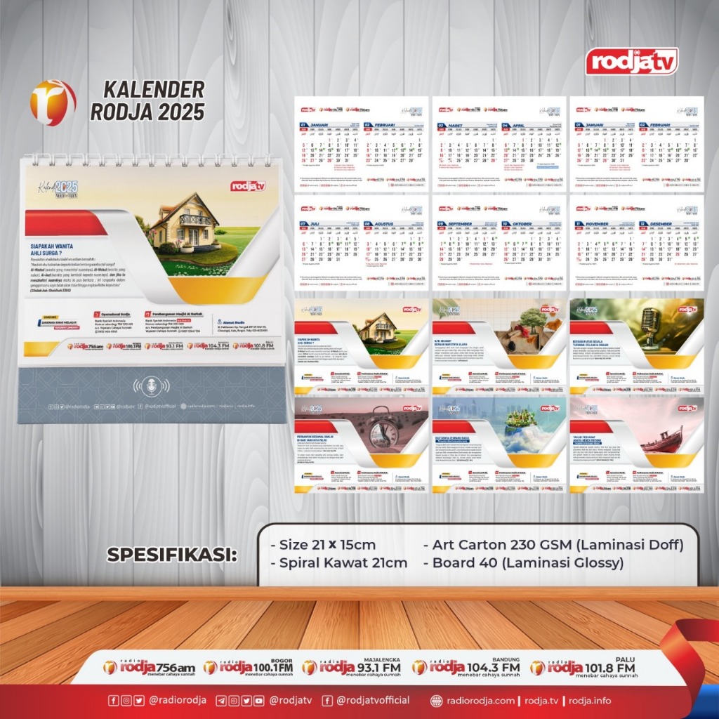 Rodja MASSHI PLUS HIJAIYAH TABLE CALENDAR 2025 M (1446 - 1447 H ...