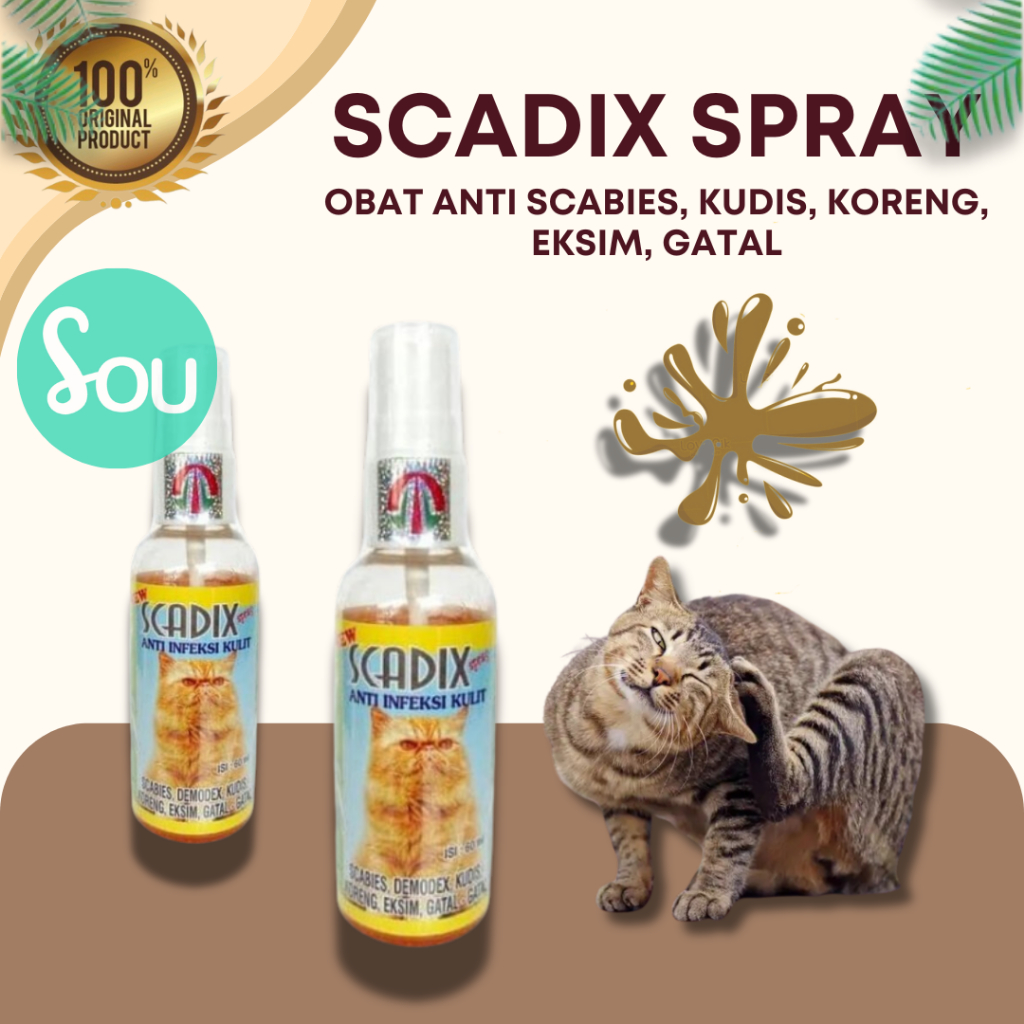 Anti-fungal Scabies Spray Anti-Itch Scadix Spray 60ML Cat Medicine Anti ...