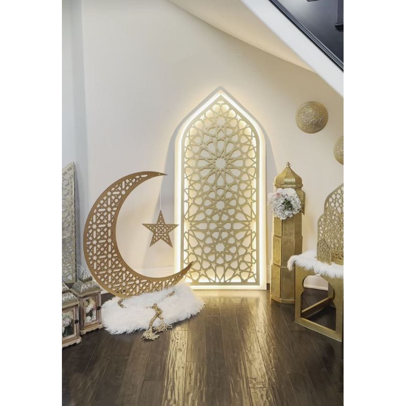 Home prayer room Mihrab decoration/home prayer room partition/qibla ...