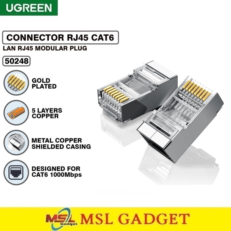 Ugreen LAN Cable Head RJ45 Connector Cat6 UTP FTP Modular Plug RJ45 ...
