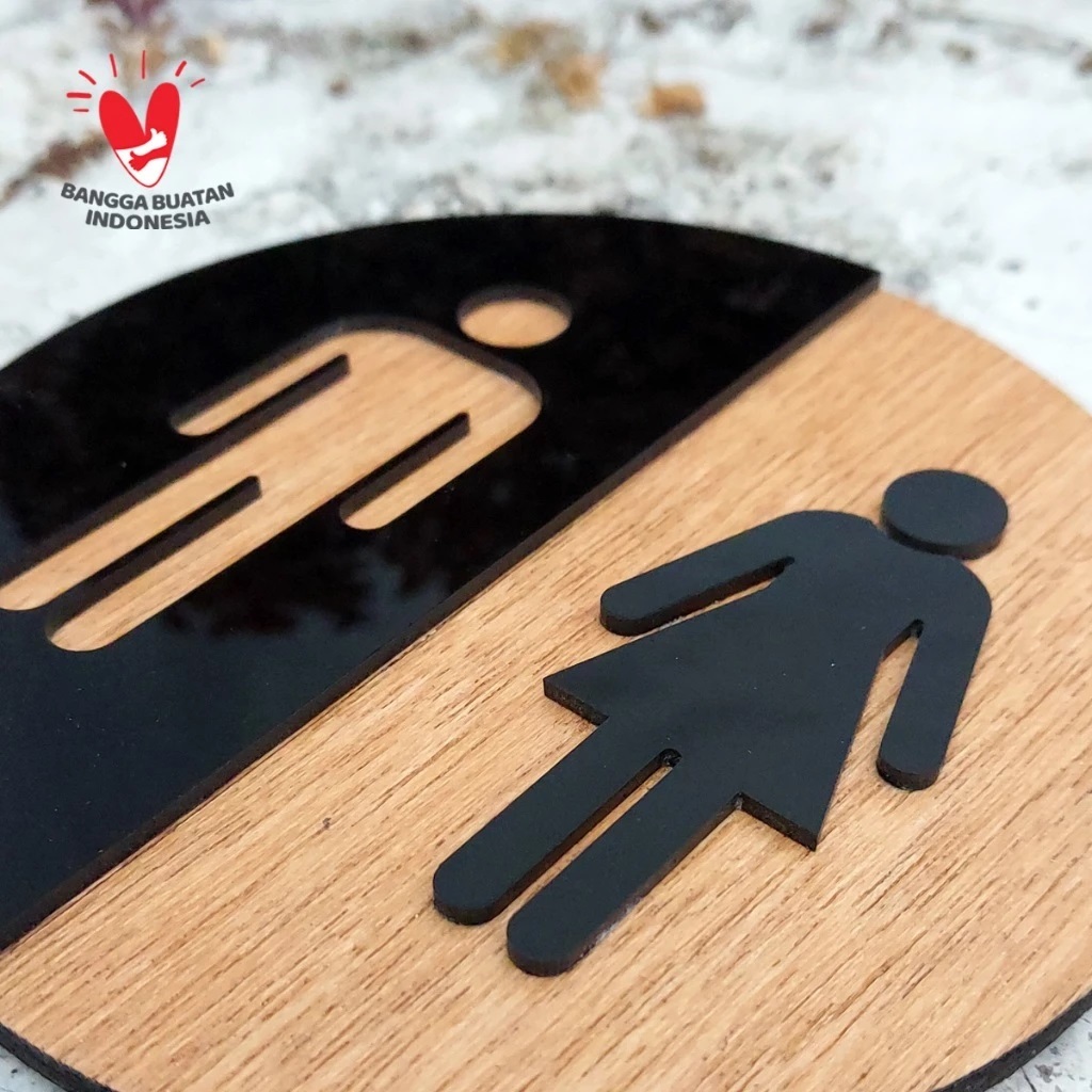 KAYU Wooden Acrylic Toilet Sign Board | Shopee Singapore