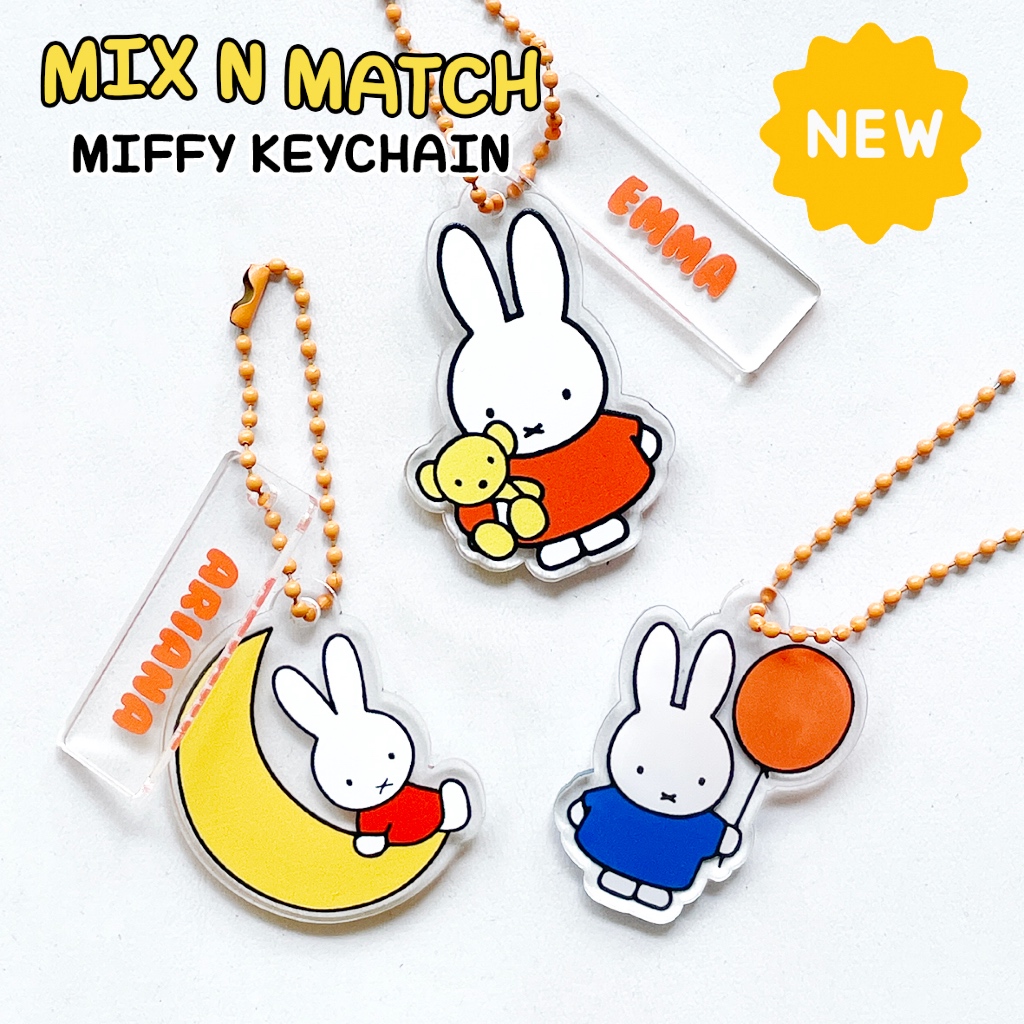 GANTUNGAN Miffy Keychain Custom Name Keychain Mix n Match | Shopee ...