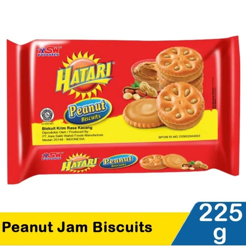Hatari Peanut Biscuits Peanut Flavor Cream Biscuits 225 Gr | Shopee ...