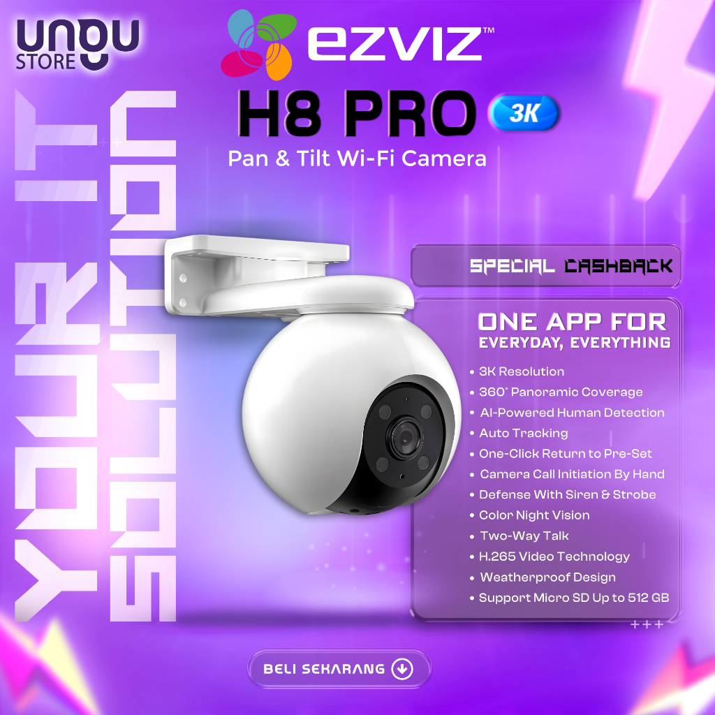 Cctv Camera EZVIZ H8 PRO 5MP Smart WiFi IP Camera Outdoor Pan Tilt Colornight Vision 3K CCTV ...