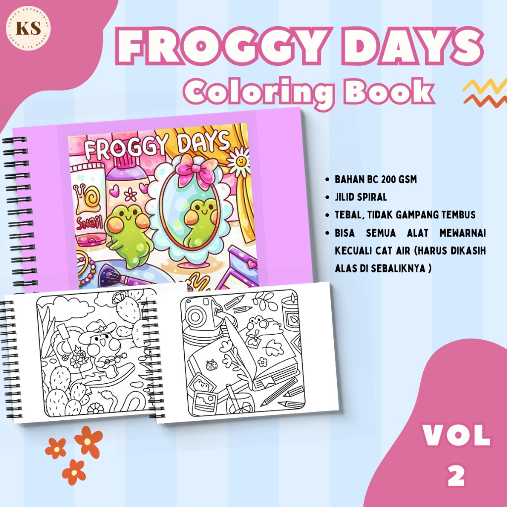 Coloring Book FROGGY DAYS VOL 2 Healing Partner Cozy Coloring Book for ...