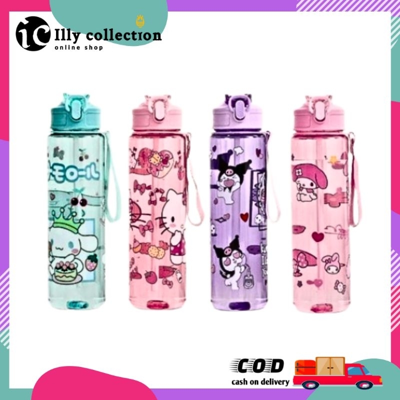 Tritan Labubu Sanrio Kuromi Melody Cinnamoroll Hello Kitty Drinking Bottle 900ml | Shopee Singapore