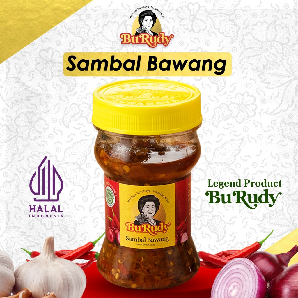 Bu Rudy Onion Sambal - 110g Bottle - Spicy & Savory Legendary Surabaya ...