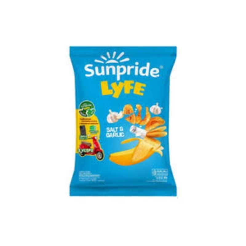 Sunpride lychee salt & garlic 55gr exp April 2025 banana chips with savory and chocolate onion ...