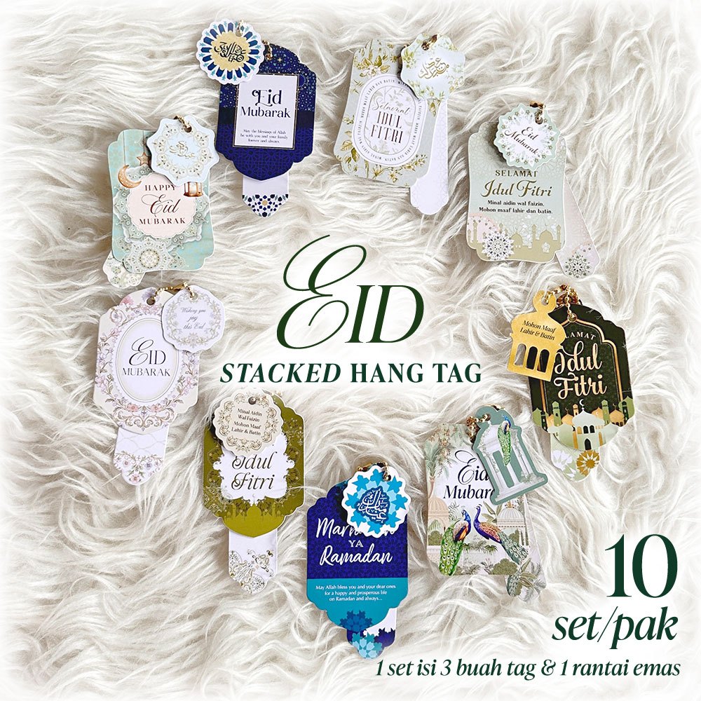 10 SET/pack EID Thick Hang Tags / EID MUBARAK Hamper Tags / EID UL ...