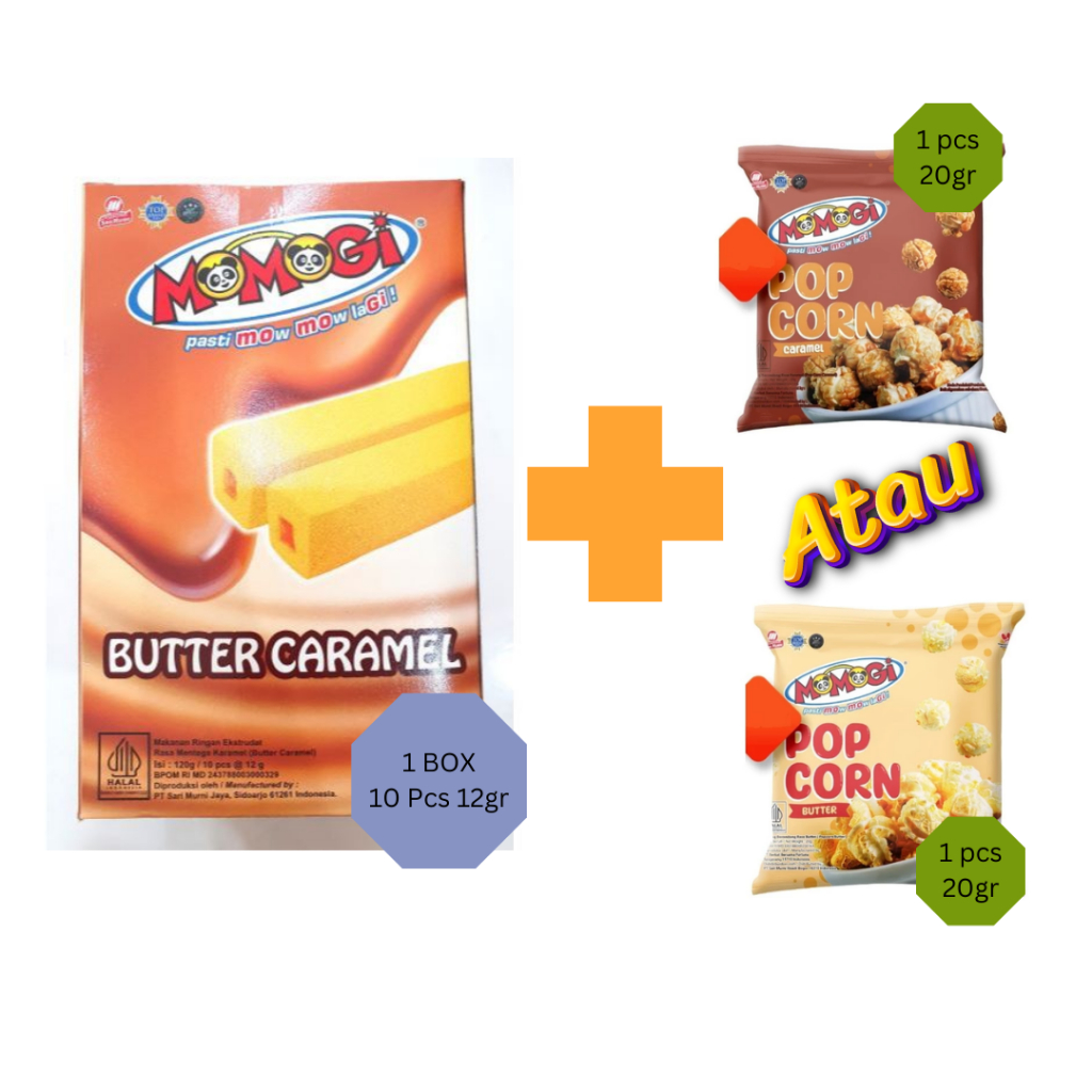 Caramel Butter Momogi + PopCorn Momogi (Bundling) | Shopee Singapore