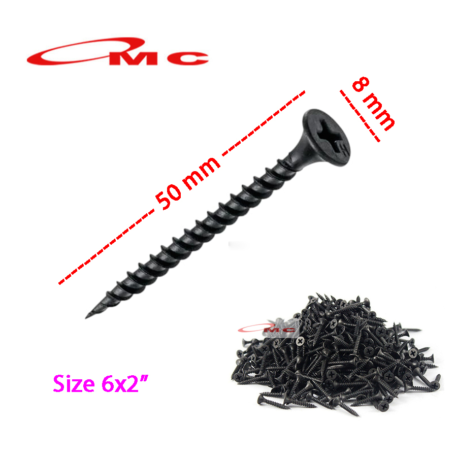 KAYU HITAM Camel Gypsum Screws 6x2" Black Gypsum Screws Drywall Screw ...