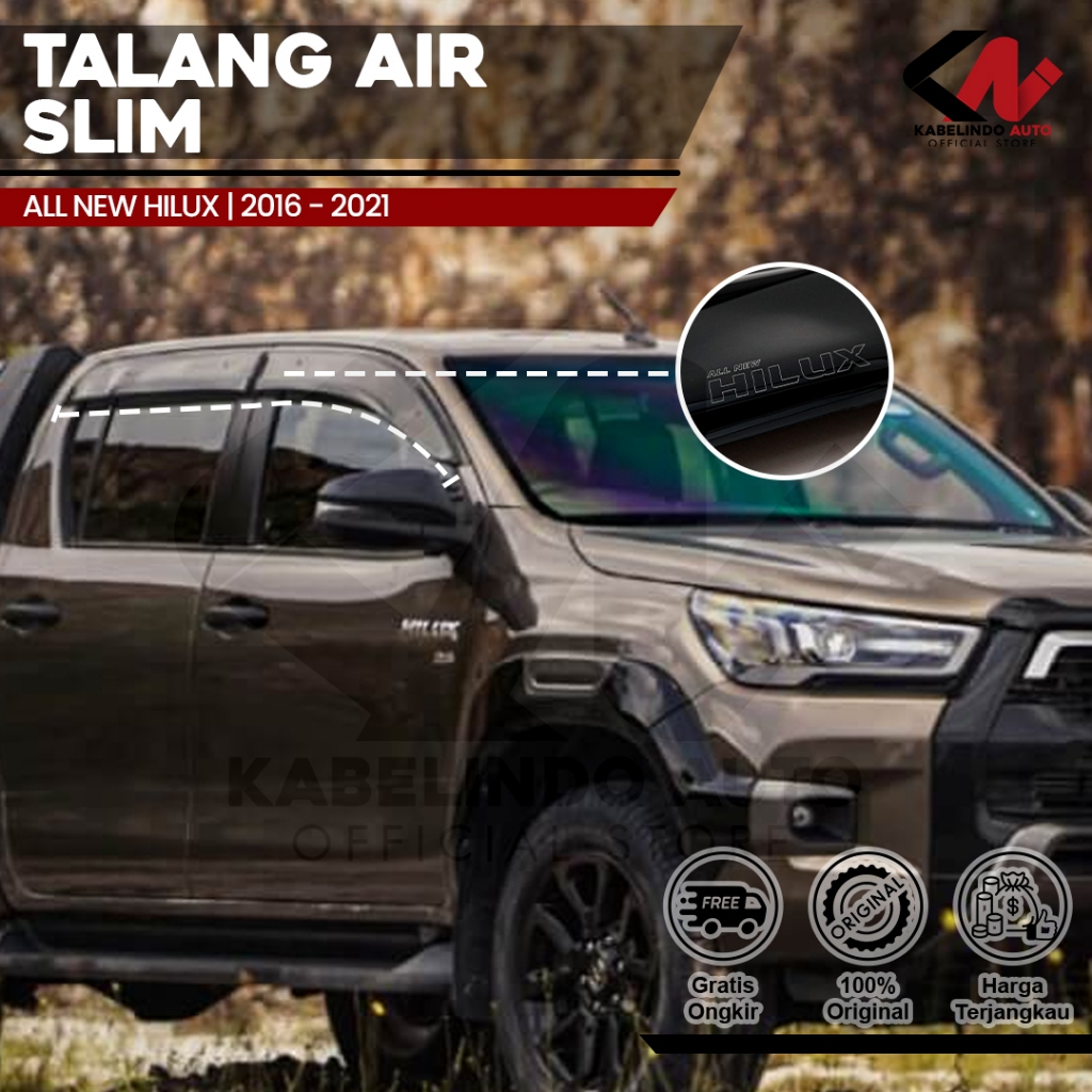 Toyota All New Hilux Car Door Water Gutters 2016 – 2021 Slim 4 Door ...