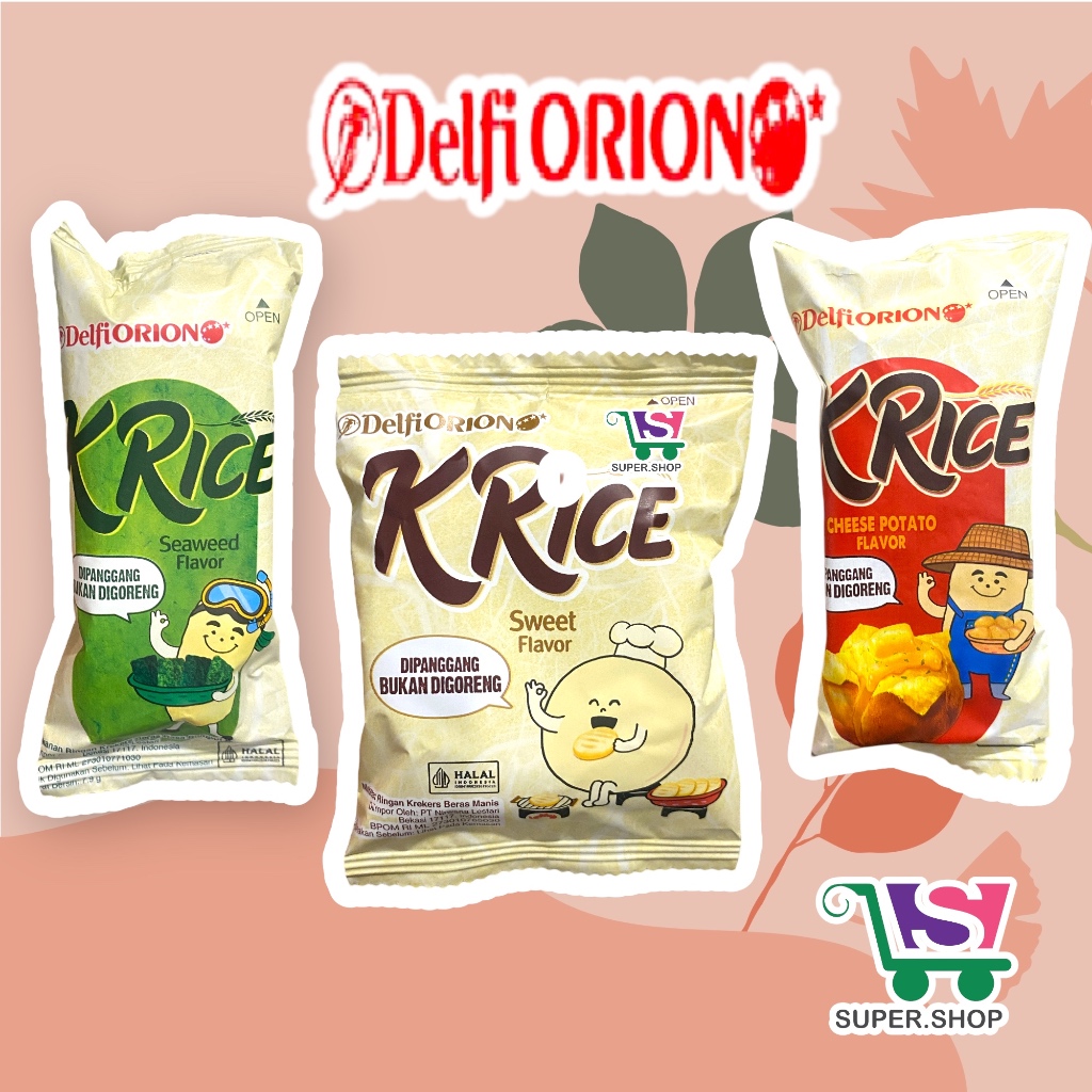 Krice Delfi Orion Krekers Rice Cheese / Sweet / Seaweed UNIT | Shopee ...