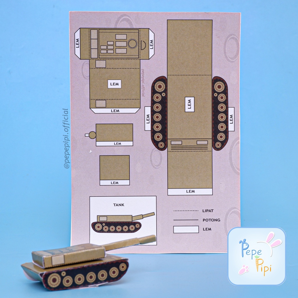 Papercraft Vehicle Pattern Tank Paper Craft Paper Cut & Play Hand ...