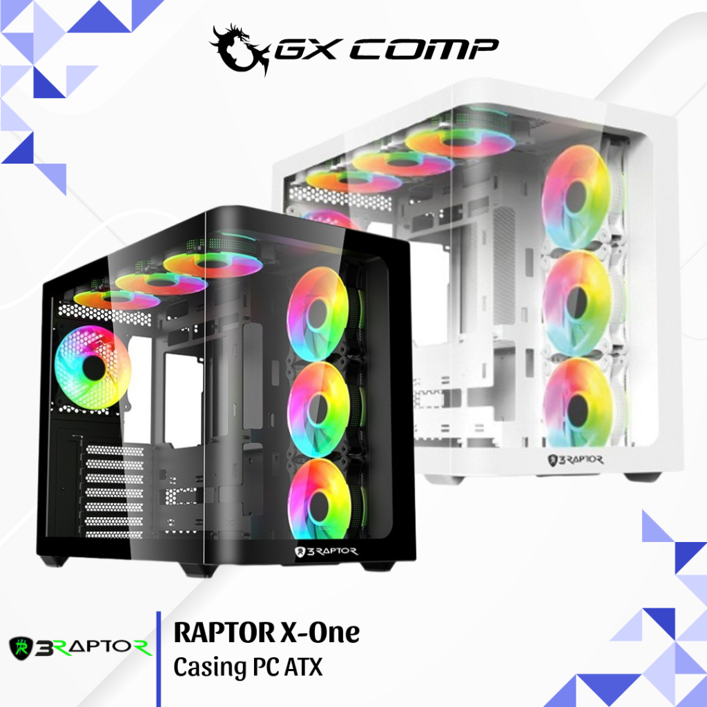 Raptor X One Dual Chamvber Black / White - ATX PC Casing - Gaming CPU ...