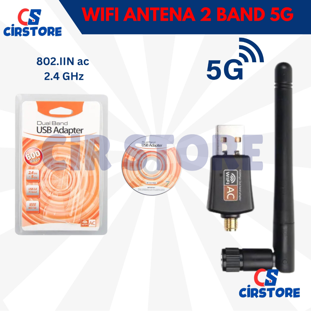 Dual BAND USB Adapter WiFi Antenna 5G/ USB WiFi Antenna 600MBPS / WiFi ...