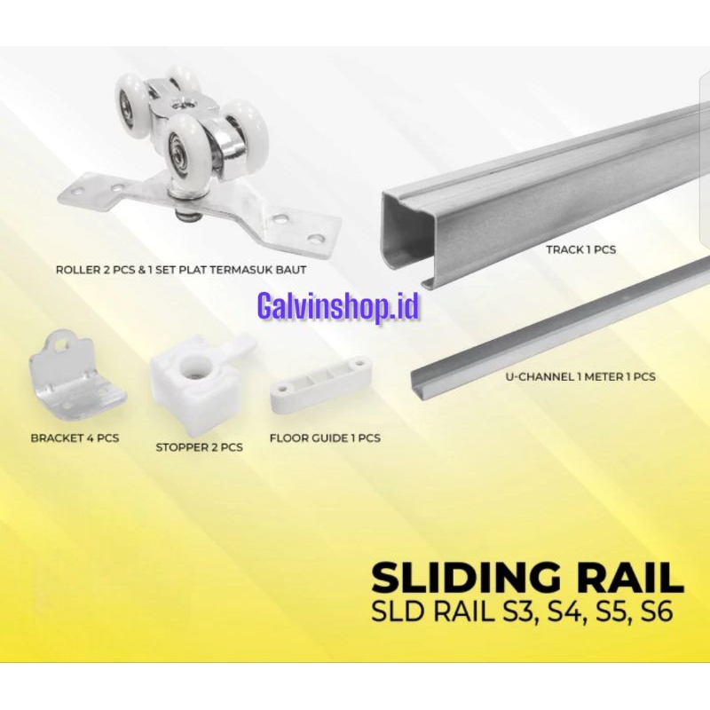Sliding door rail/sleding rail 1 complete set | Shopee Singapore
