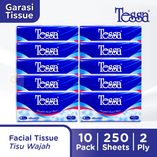 Tissue Tessa Interfold Facial Tissue 250 Sheets 2 ply (10 PACKS ...