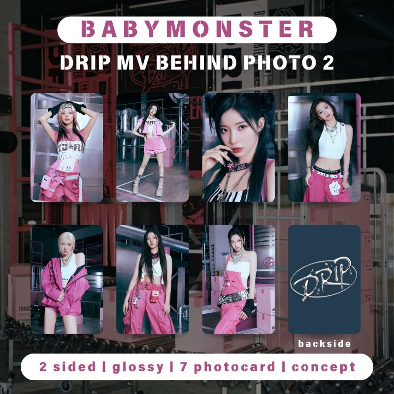 Winter scenery Photocard BABYMONSTER - DRIP MV BEHIND PHOTO | 1 set gets 7 photocards according ...
