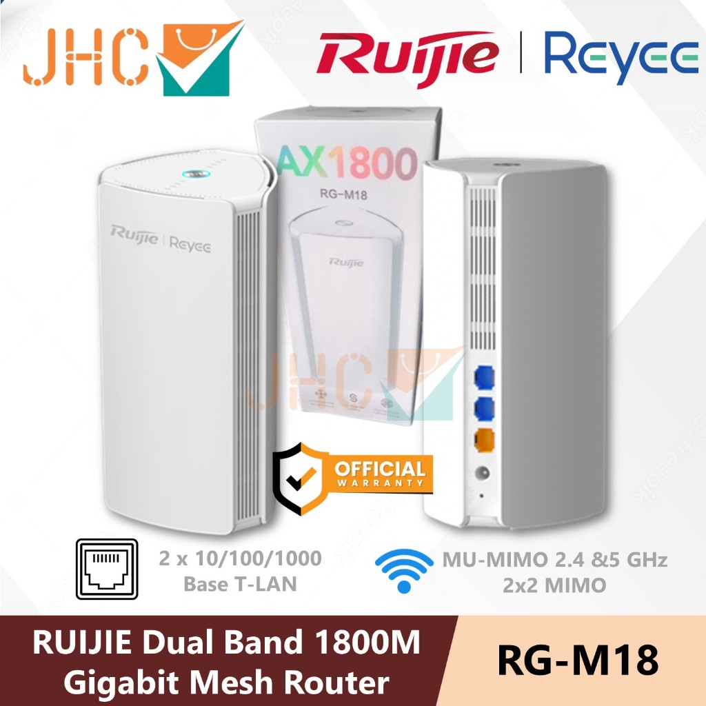 Ruijie RG-M18 Dual Band Gigabit Whole Home Mesh Router 1800M WiFi 6 ...