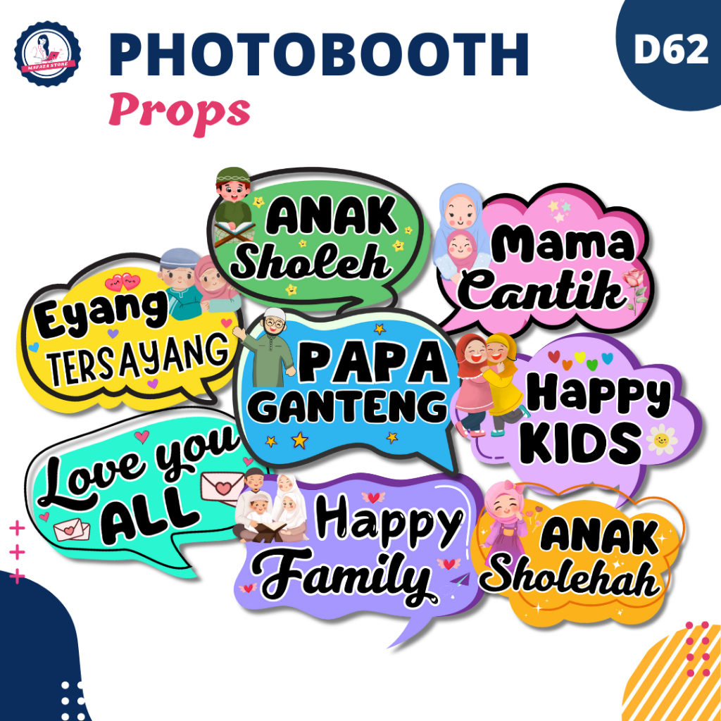 Photobooth props family / photo props Eid al-Fitr / custom family names ...