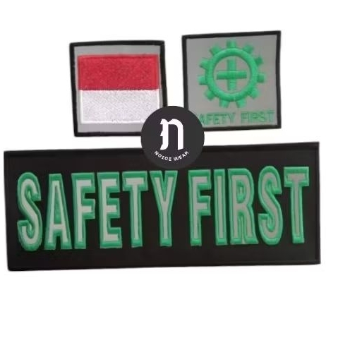 Embroidered safety first, a set of removable adhesive logos | Shopee ...