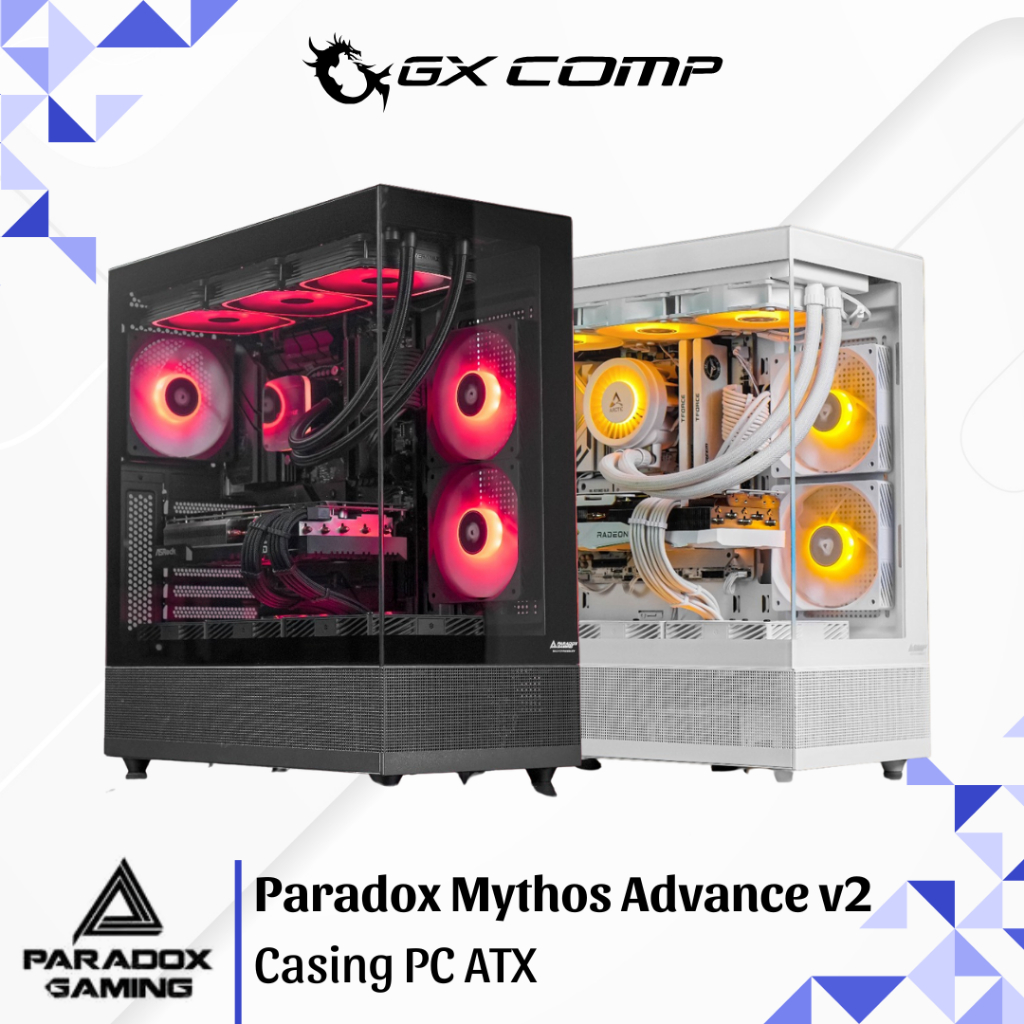 Paradox Gaming Mythos Advance V2 Black & White Free 3 Fans ARGB | Atx PC Case | Cpu PC Gaming ...
