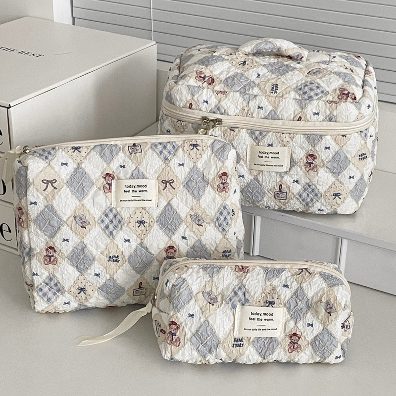 Teddy bear Travel Makeup Pouch Pencil Case Korean Makeup Wallet Box ...