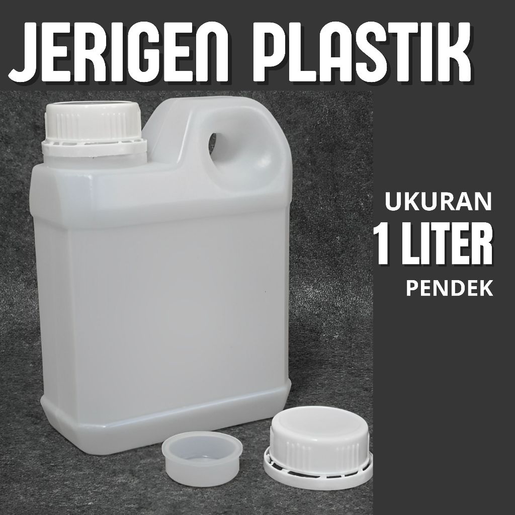 PUTIH FREE PACKING - WHITE & NATURAL Jrigen Jerry Cans 1L 1 L liter ...