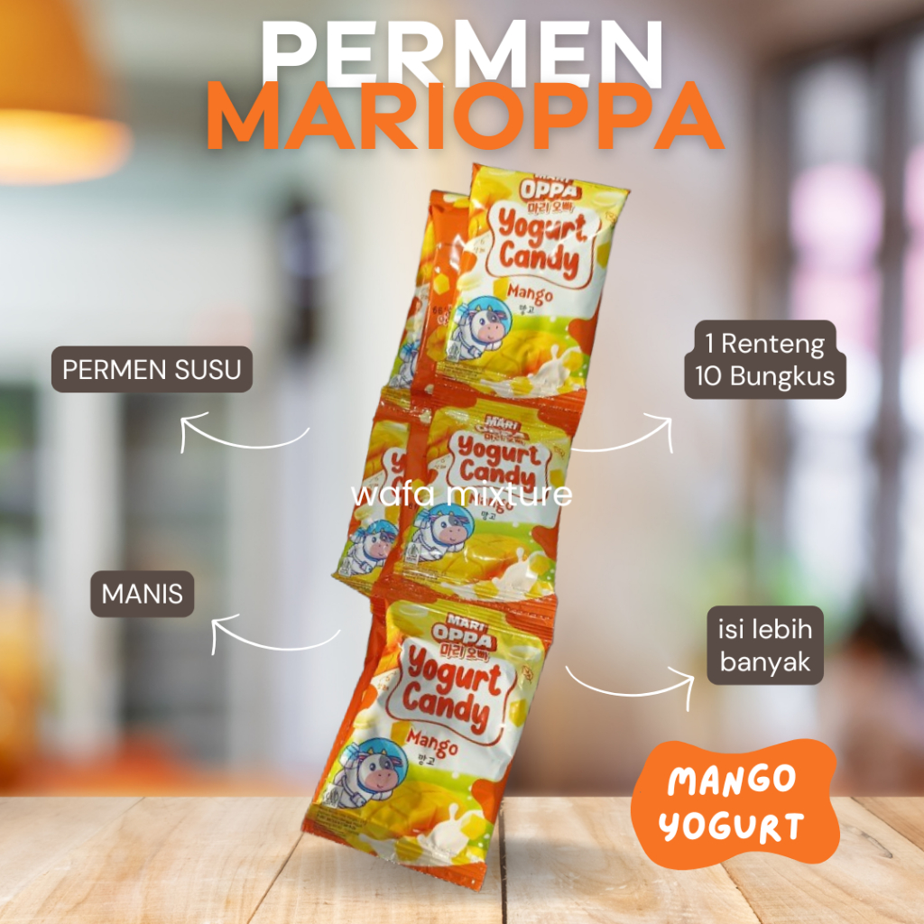 MARIOPPA CANDY MANGO YOGURT FLAVOR 1 bunch 10 sachets / MILK CANDY ...
