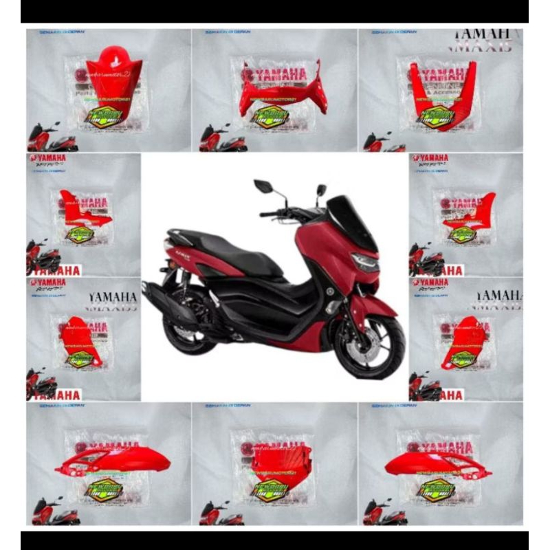 MERAH FINE BODY COVER FULL SET NMAX NEW 2020 2024 RED GLOSSY ORGINAL ...