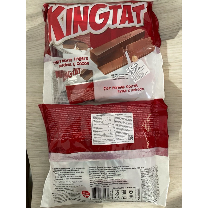 ELVAN KINGTAT Chocolate Crispy Wafer Fingers Hazelnut & Cocoa ...
