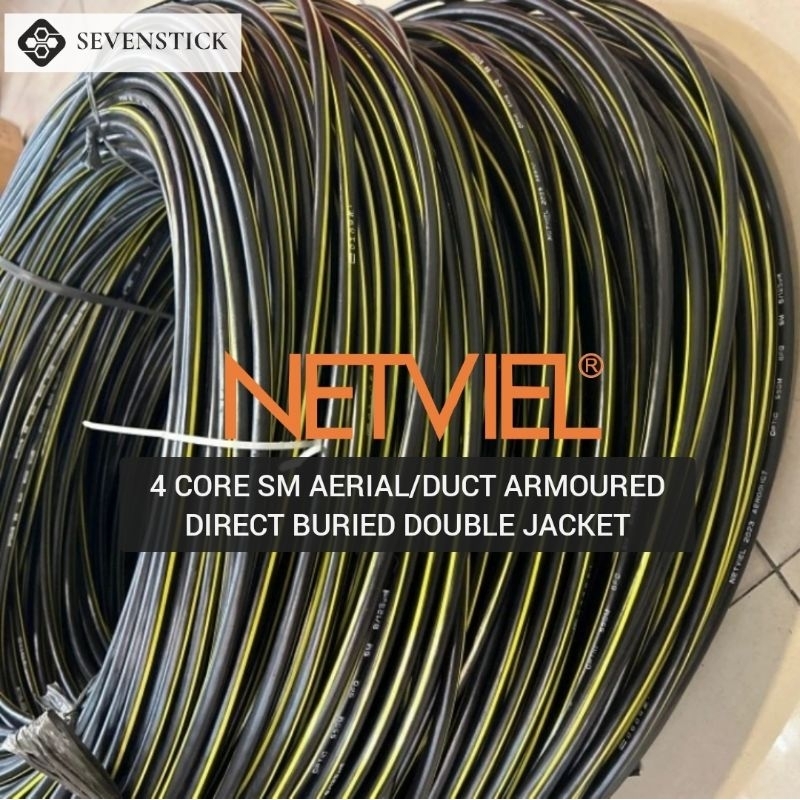 Netviel Fo Cable 4 Core SM G652D Singlemode Duct Aerial Armored Adss ...
