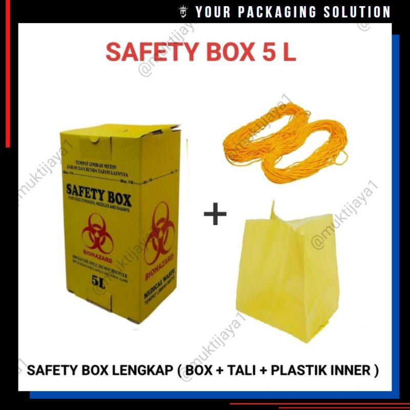 SAFETY BOX 5 LITER MEDICAL WASTE /Safety Box/Alkes/Bio Hazard/ Medical ...