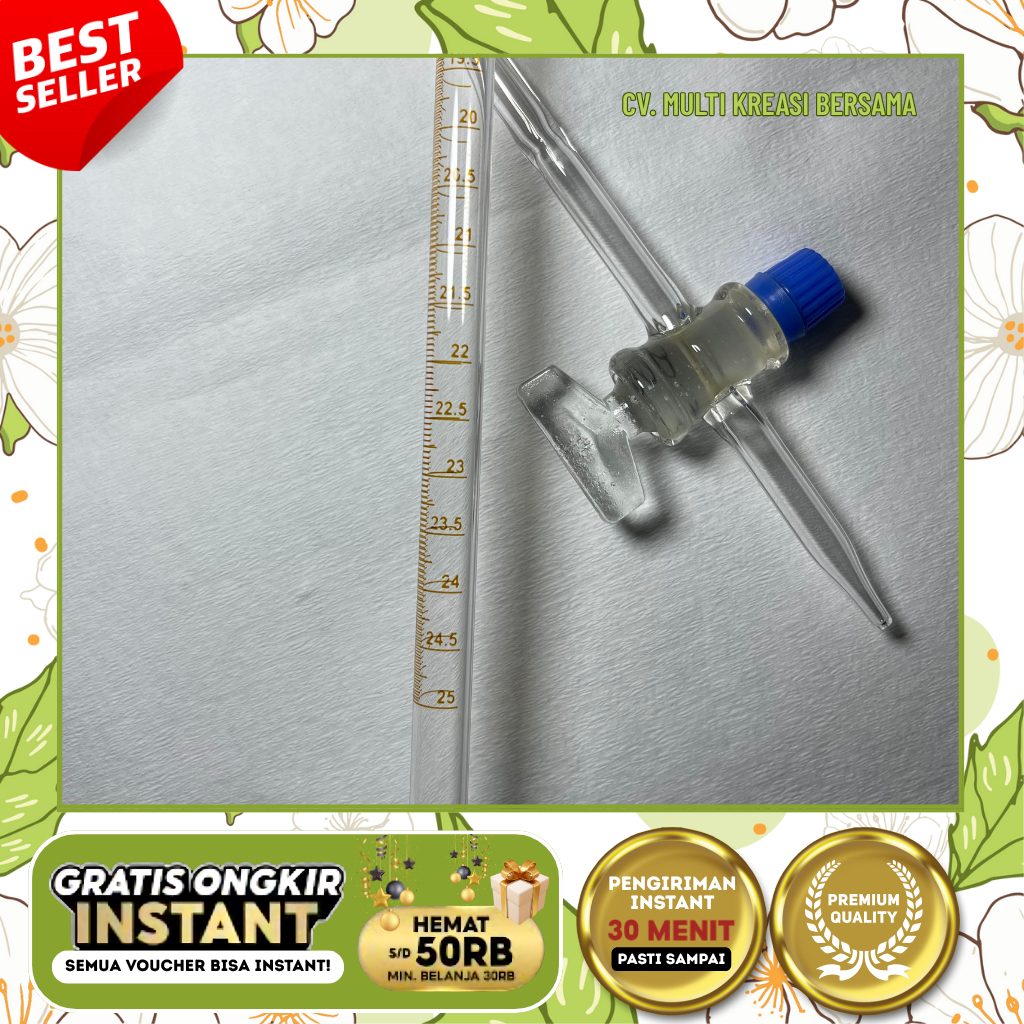 BURET 25 ML PYREX GLASS / BURETTE GLASS PYREX 25 ML | Shopee Singapore