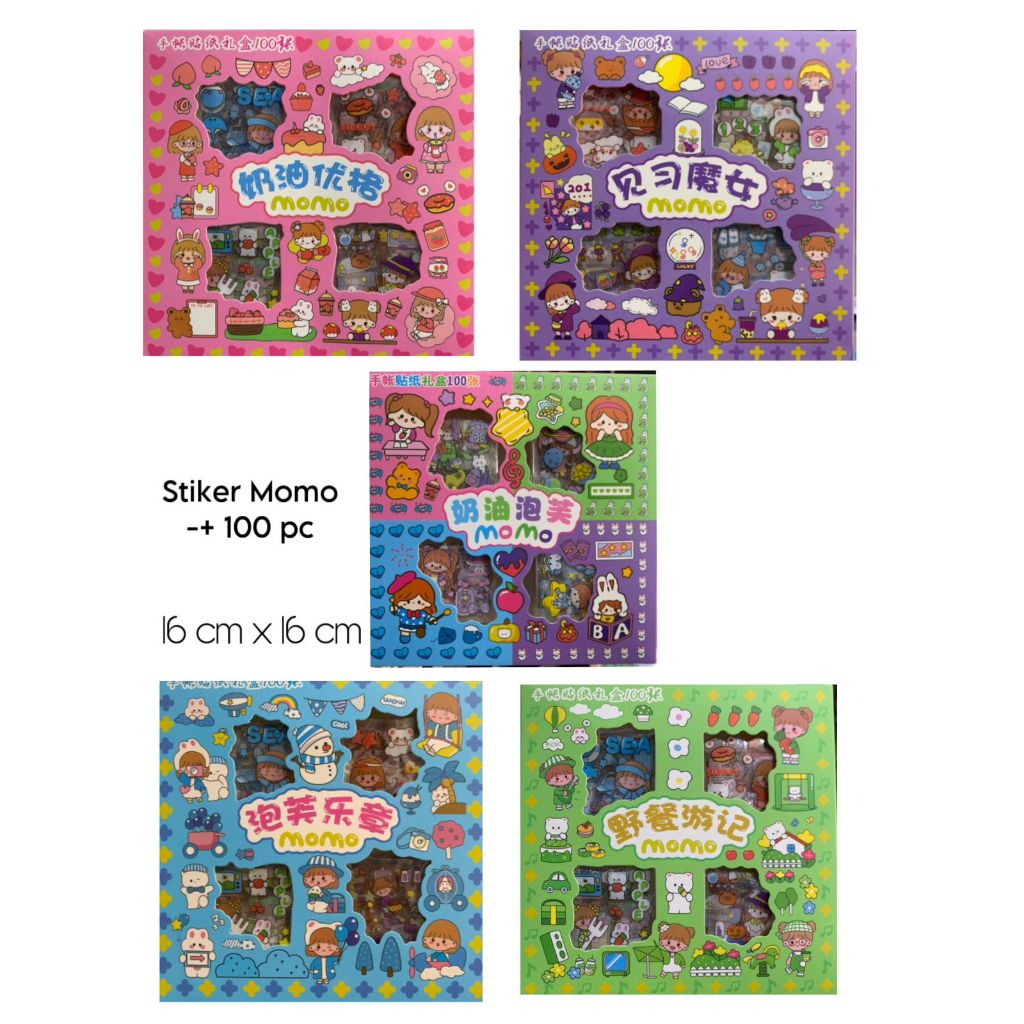 Momo stickers, contents 100, there are 4 types of original Momo colors ...