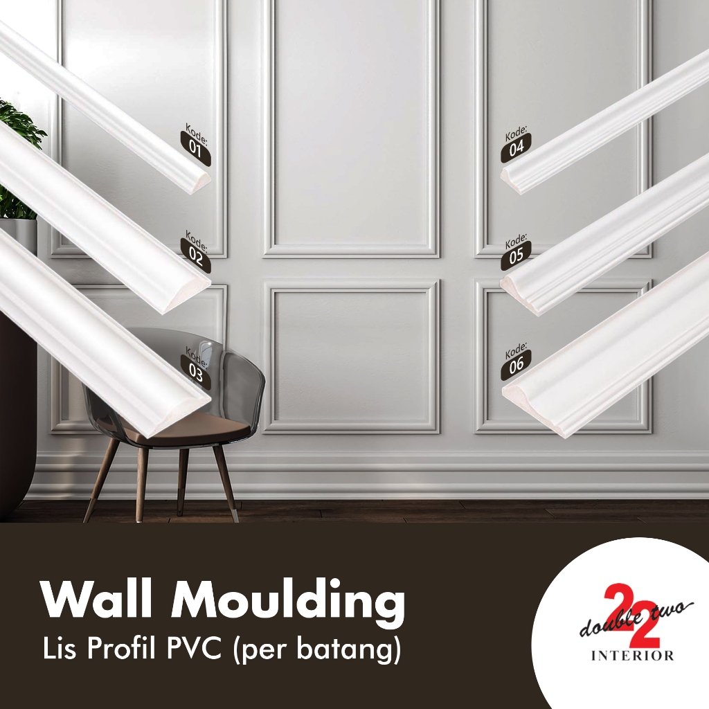 Matte White PVC Wall Molding 145 cm / Wall Profile List / Molding ...