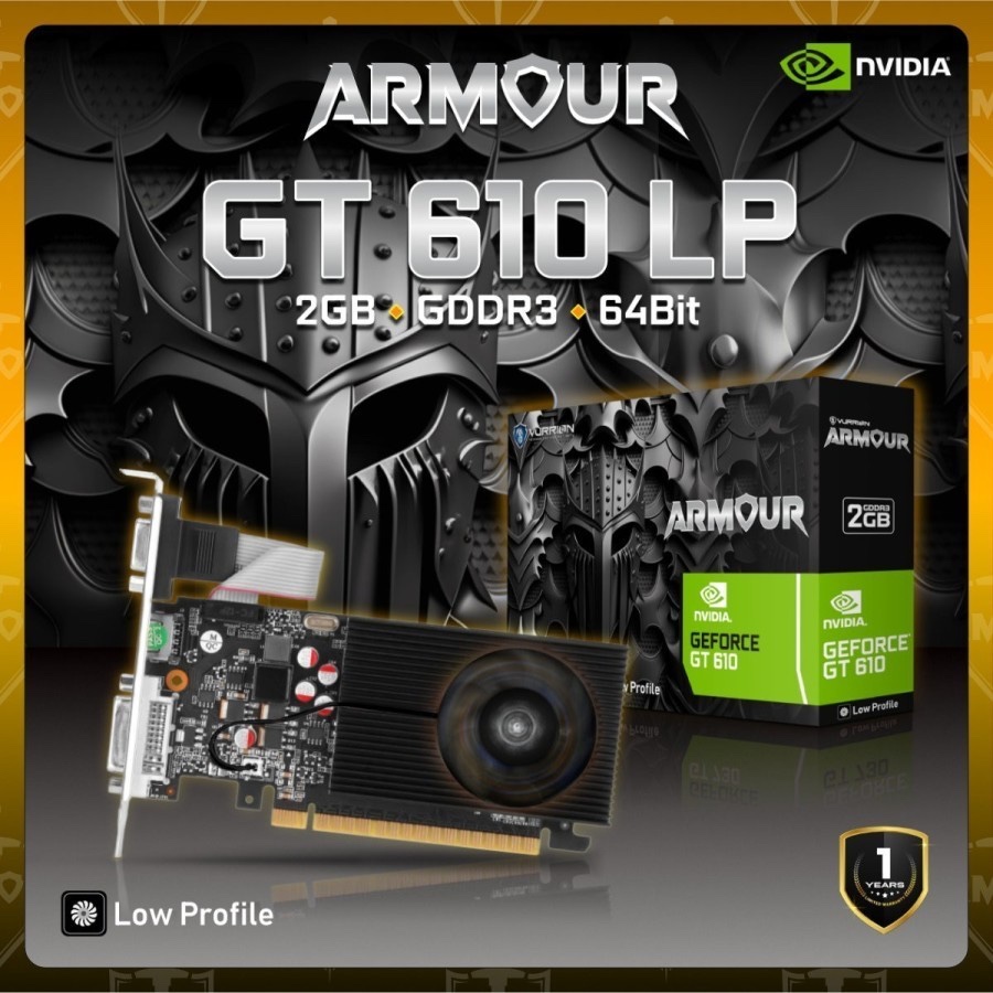 Vga ARMOR GT 610 LP 2GB DDR3 64BIT OFFICIAL GUARANTEE | Shopee Singapore