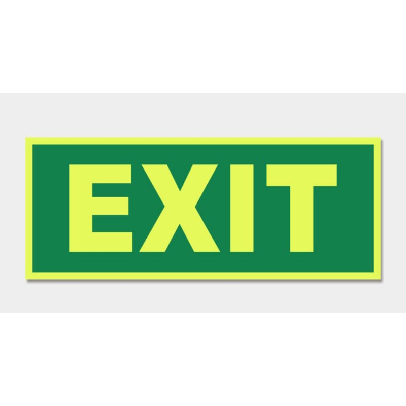 SIGN STIKER EXIT ( GLOW IN THE DARK ) 10 X 30 CM STIKER SAFETY | Shopee ...