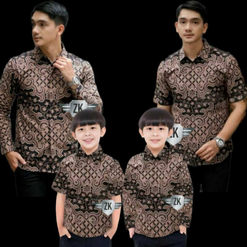 KEMEJA Boy's Batik Shirt Long Sleeve Couple Batik Father and Son ...