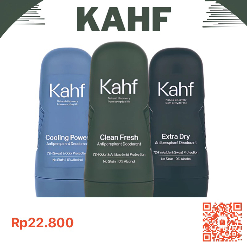KAHF Antiperspirant Deodorant Roll On 45ml - All Variants (Clean Fresh ...
