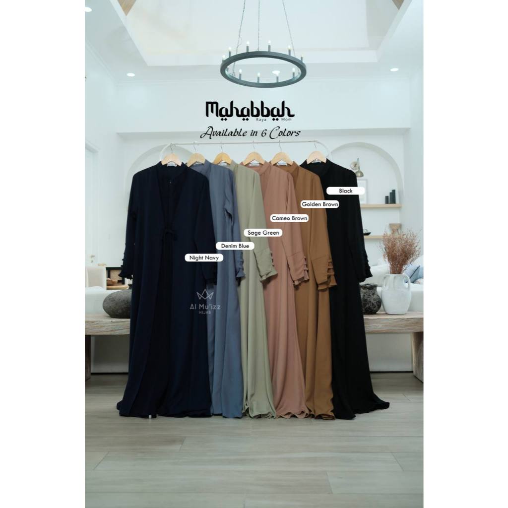 Mahabbah Raya Adult by Hijab Al Mu'izz Ied Series Gamis Abaya Set Khimar Couple Family | Shopee ...