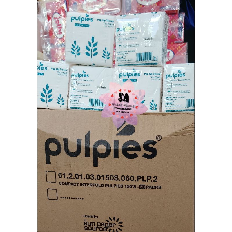 TISSUE PULPIES POP UP 150 sheet-2 play (pop up facial tissue) | Shopee ...